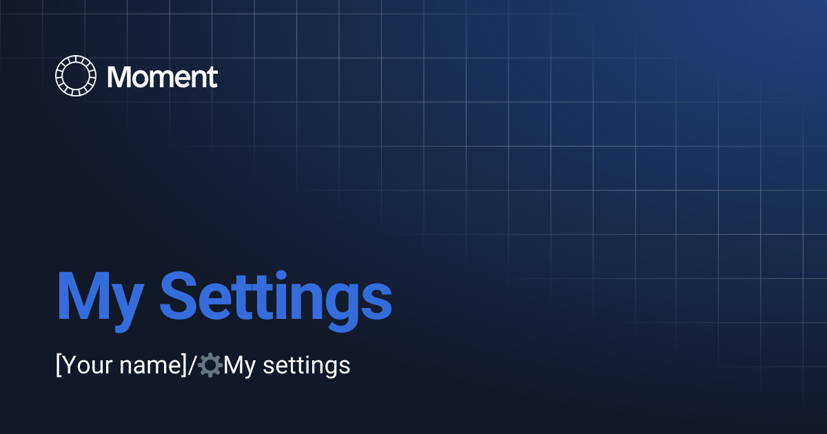 My Settings | Knowledge base