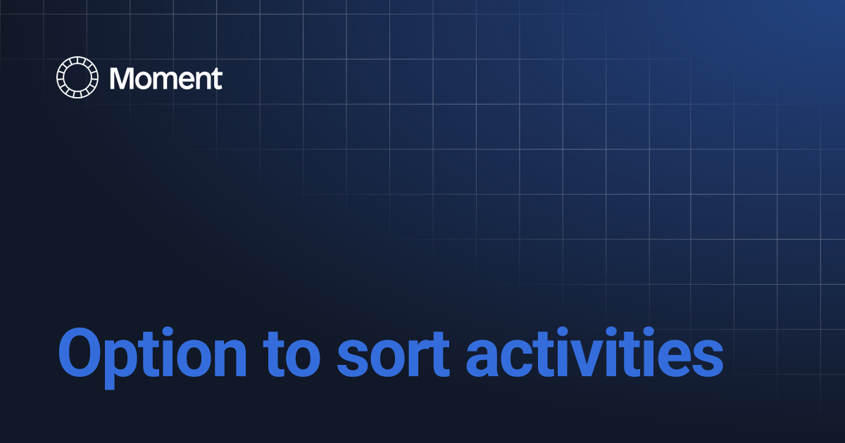 Option to sort activities | Knowledge base